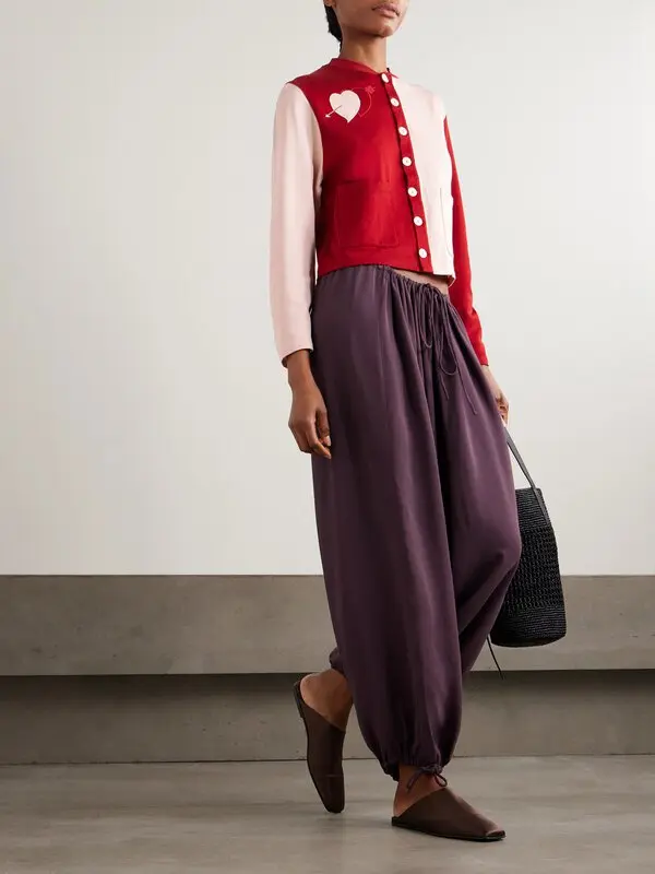 BODE Wonderland Embroidered Knitted Cardigan - Red