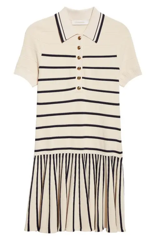 Zimmermann Kindred Spirit Luna Stripe Polo Mini Dress - Cream/navy