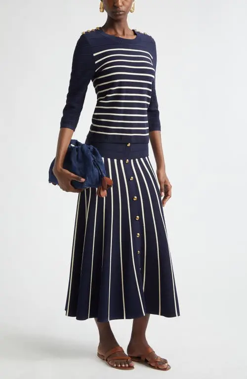 Zimmermann Kindred Spirit Luna Stripe Sweater - Navy/cream