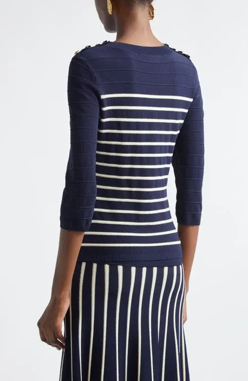 Zimmermann Kindred Spirit Luna Stripe Sweater - Navy/cream