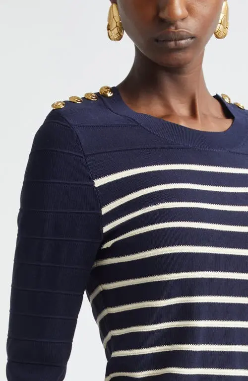 Zimmermann Kindred Spirit Luna Stripe Sweater - Navy/cream