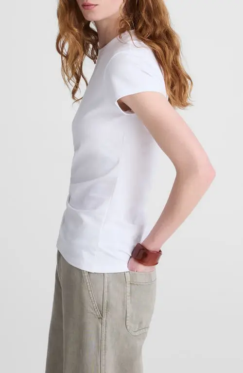 Madewell Asymmetric Ruched Jersey T-shirt - White