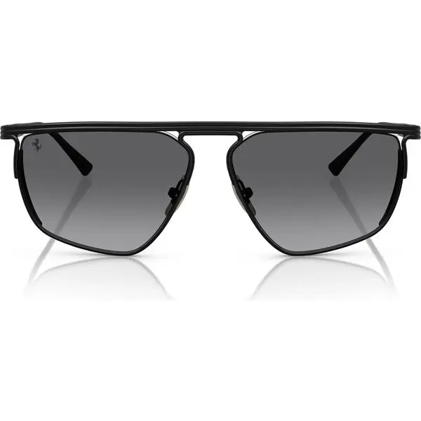 SCUDERIA FERRARI 59mm Polarized Gradient Irregular Sunglasses - Black/grey Gradient Polar