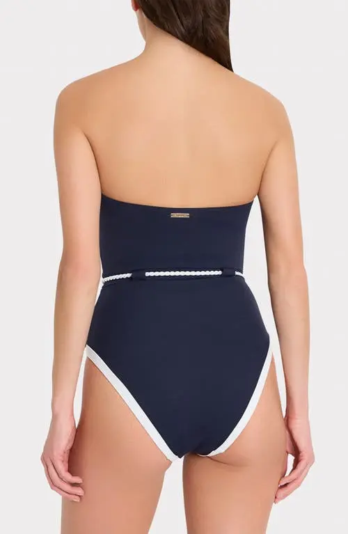 MILLY Strapless Belted One-piece Swimsuit