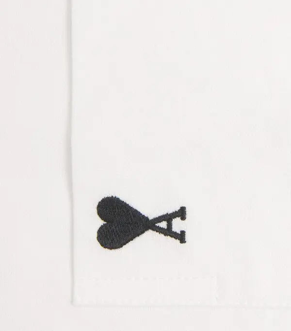 AMI Paris Cotton De Coeur Oxford Shirt - White
