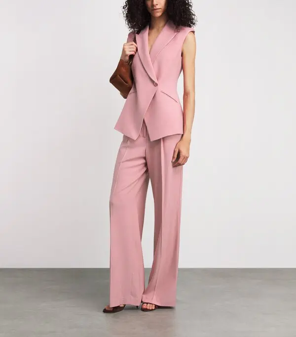 Veronica Beard Marbeau Wide-leg Trousers - Pink