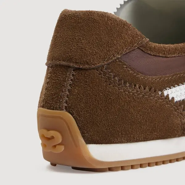 Sandro Light Wave Suede And Nylon Sneakers - Brown