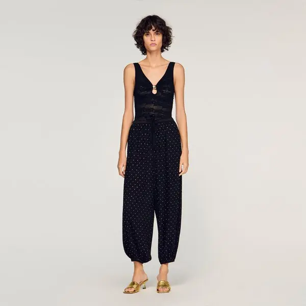 Sandro Jewelry Detail Knit Bodysuit