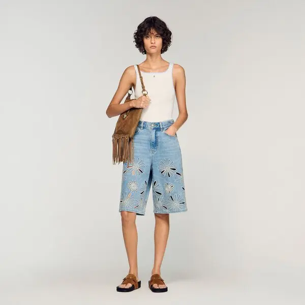 Sandro Ribbed Vest Top - Ecru