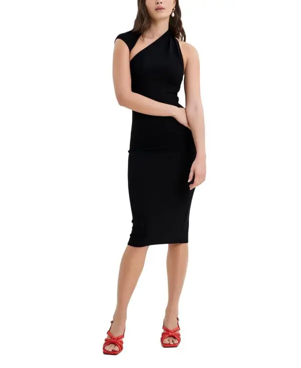MARCELLA Manhattan Sleeveless Midi Dress - Black