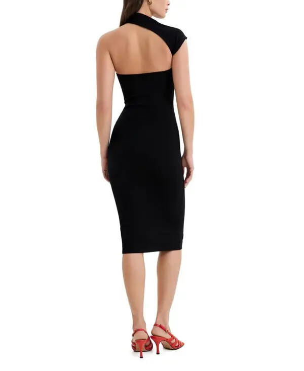 MARCELLA Manhattan Sleeveless Midi Dress - Black