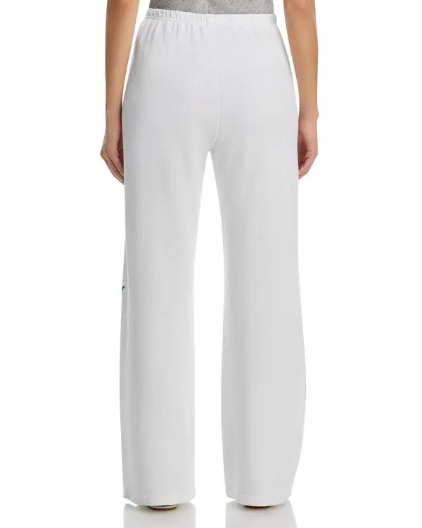 Aqua Seashell Wide Leg Sweatpants - White