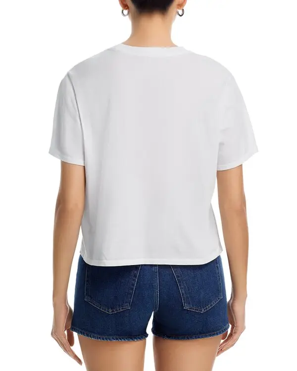 Aqua Haley Beachgoers Boxy Crop Tee - White