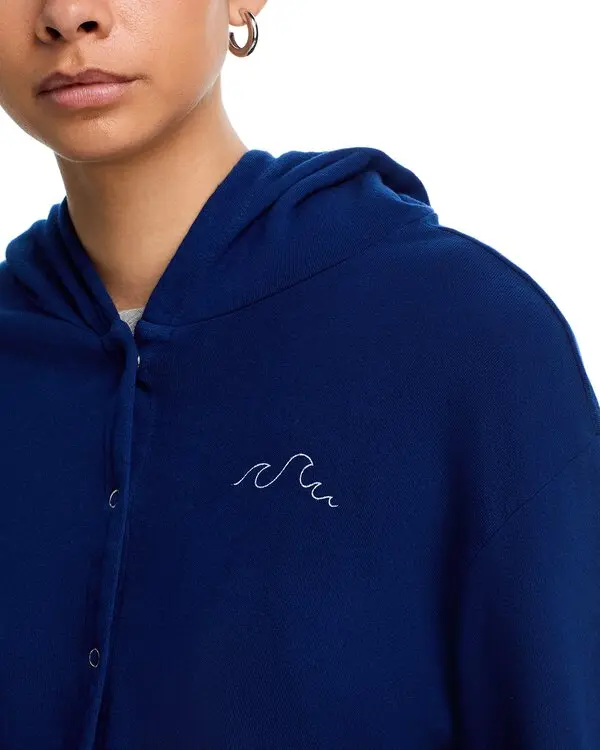 Aqua Snap-front Hoodie - Tide
