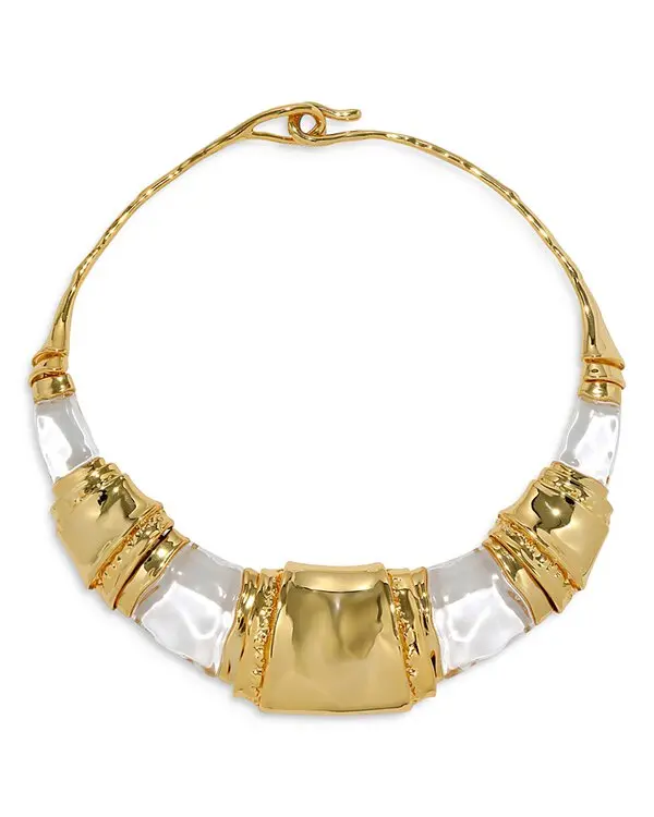Alexis Bittar Lucite Brutalist Collar Necklace - Gold