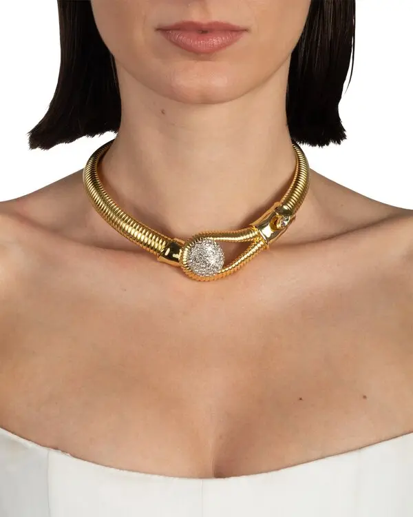 Alexis Bittar Solanales Crystal Pebble Collar Necklace - Crystals