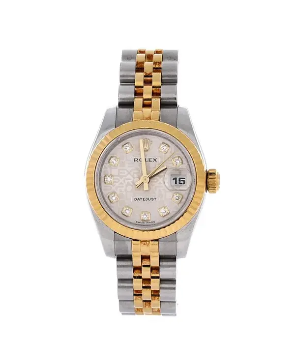 ROLEX Oyster Perpetual Datejust Automatic Watch In Stainless Steel And Gold With Diamond Markers 26mm - Dial Color: Multi Color