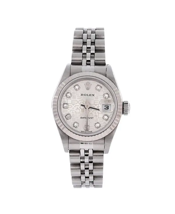 ROLEX Oyster Perpetual Datejust Automatic Watch In Stainless Steel And White Gold With Diamond Markers 26mm - Dial Color: White