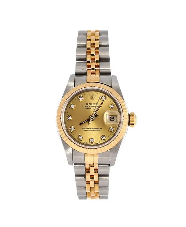 ROLEX Oyster Perpetual Datejust Automatic Watch In Stainless Steel And Gold With Diamond Markers 26mm - Dial Color: Gold