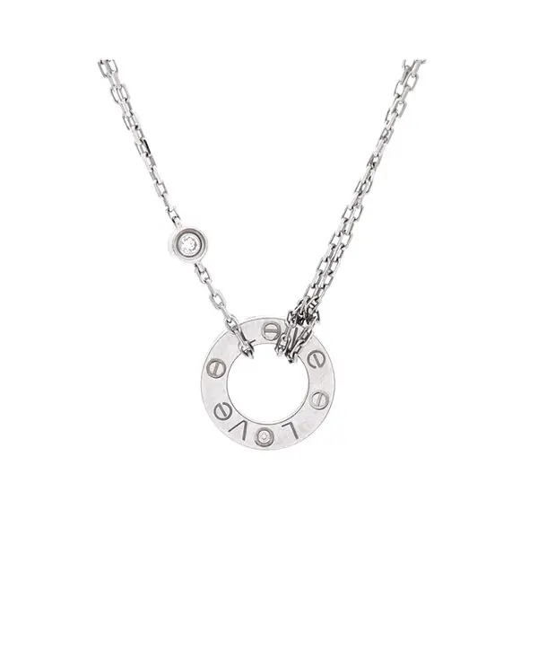 CARTIER Love Pendant Necklace 18k Gold With Diamonds - White