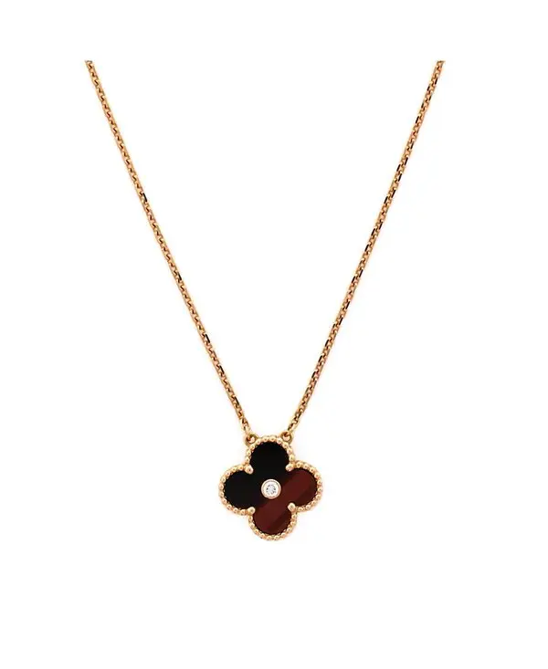 VAN CLEEF & ARPELS Vintage Alhambra Pendant Necklace Limited Edition - Pink