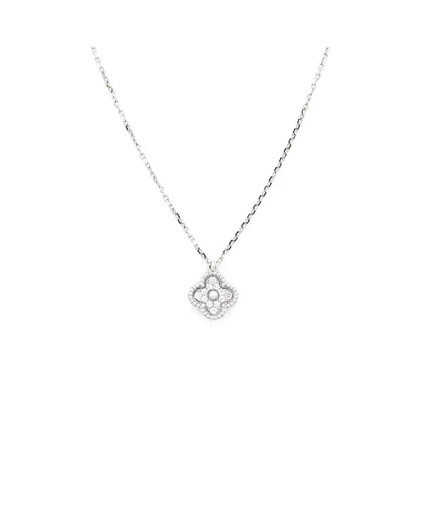 VAN CLEEF & ARPELS Sweet Alhambra Pendant Necklace, 15.5 - White