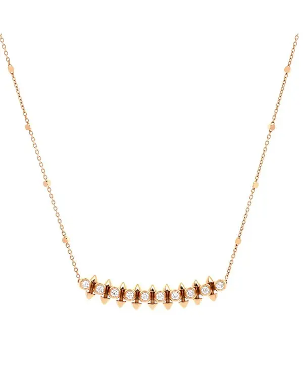 CARTIER Clash De 18k Rose Gold Pendant Necklace With Diamonds, 16.75 - Pink