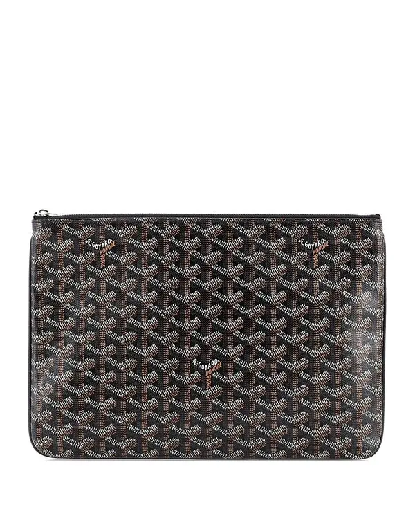 Goyard Mm Senat Zip Pouch Coated Canvas - Black
