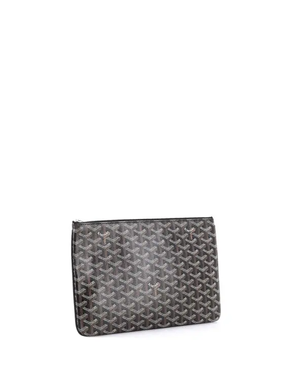 Goyard Mm Senat Zip Pouch Coated Canvas - Black