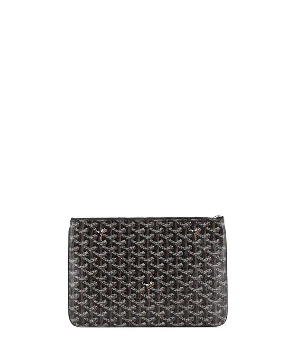 Goyard Mm Senat Zip Pouch Coated Canvas - Black