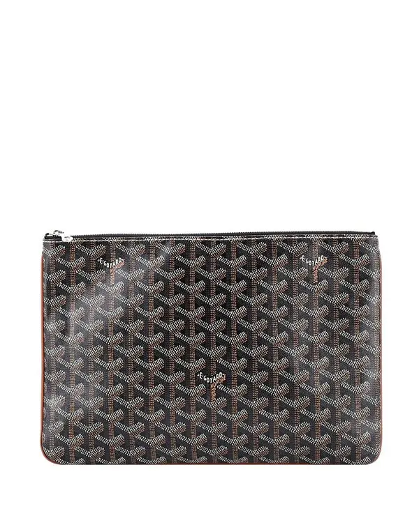 Goyard Mm Senat Zip Pouch Coated Canvas - Black
