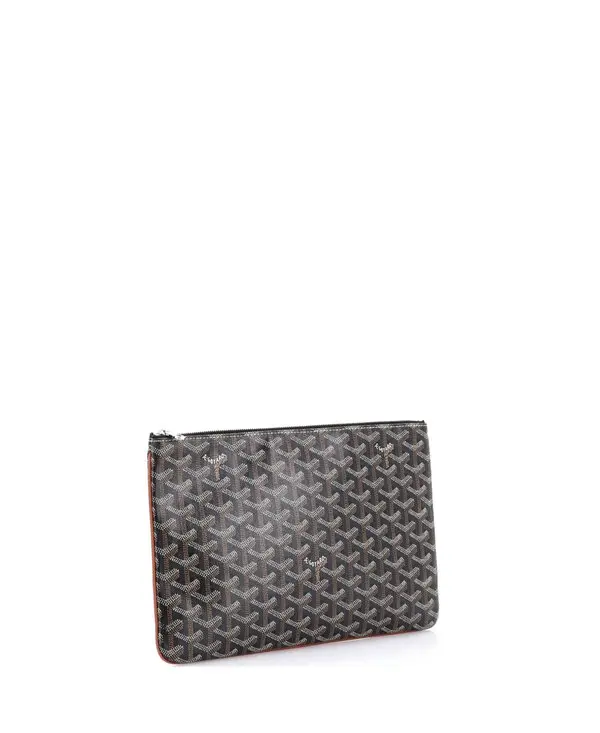 Goyard Mm Senat Zip Pouch Coated Canvas - Black