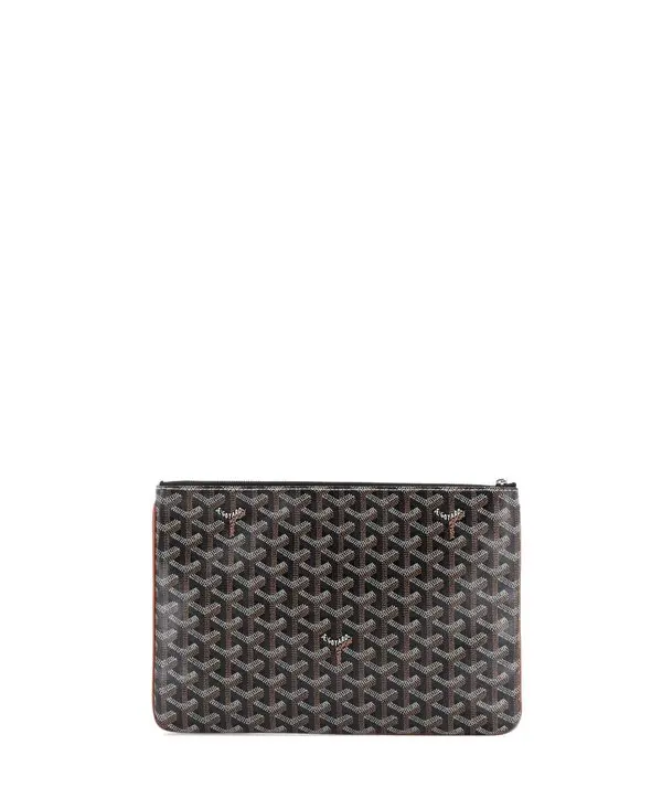 Goyard Mm Senat Zip Pouch Coated Canvas - Black