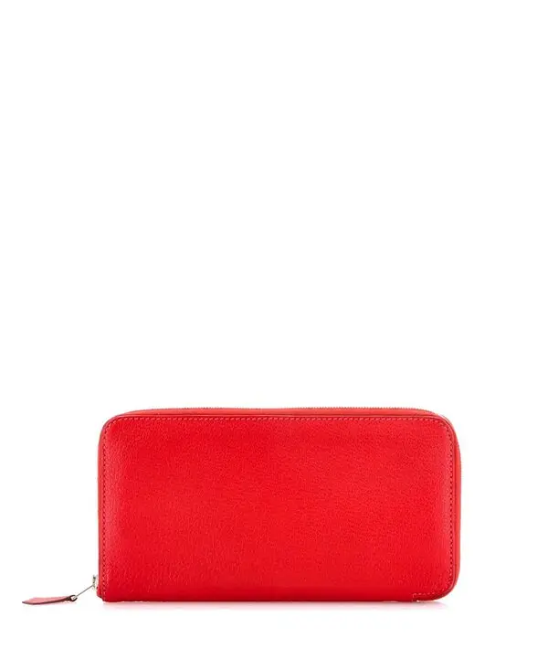 Hermès Long Azap Zip Around Wallet Chevre Mysore - Red