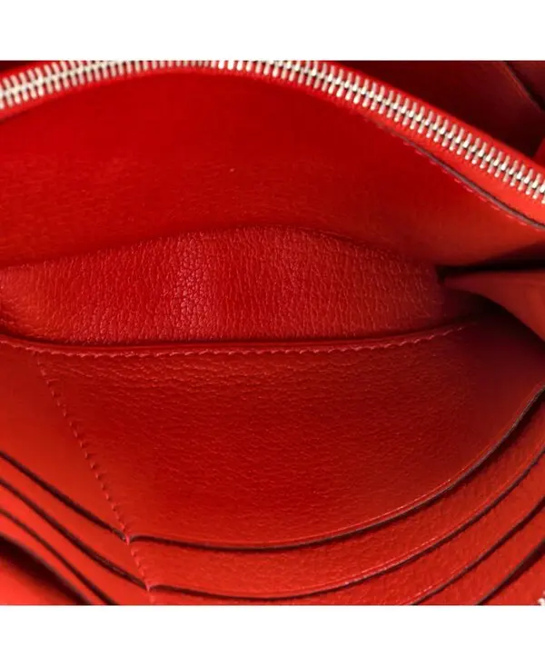 Hermès Long Azap Zip Around Wallet Chevre Mysore - Red