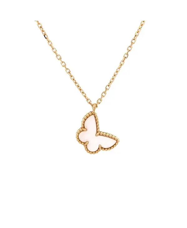 VAN CLEEF & ARPELS Sweet Alhambra Butterfly Pendant Necklace 18k And Mother Of Pearl, 15.75 - Gold