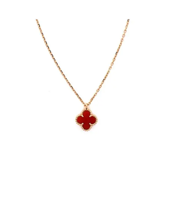 VAN CLEEF & ARPELS Sweet Alhambra Pendant Necklace, 15.75 - Pink