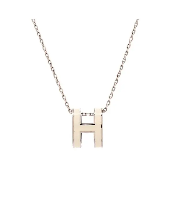 Hermès Mini Pop H Pendant Chain Necklace - Enamel/silver Tone