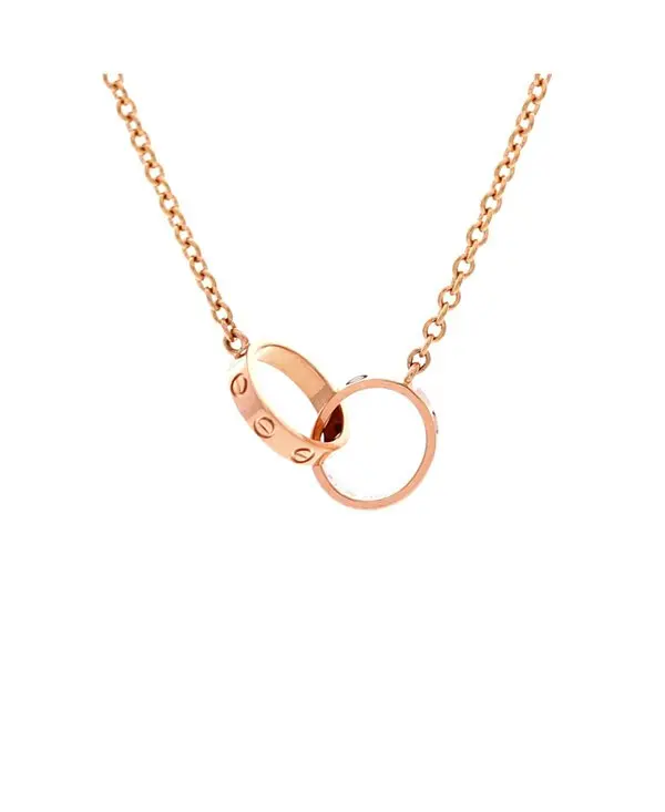 CARTIER Love Interlocking Necklace 18k Rose Gold, 17.25 - Pink