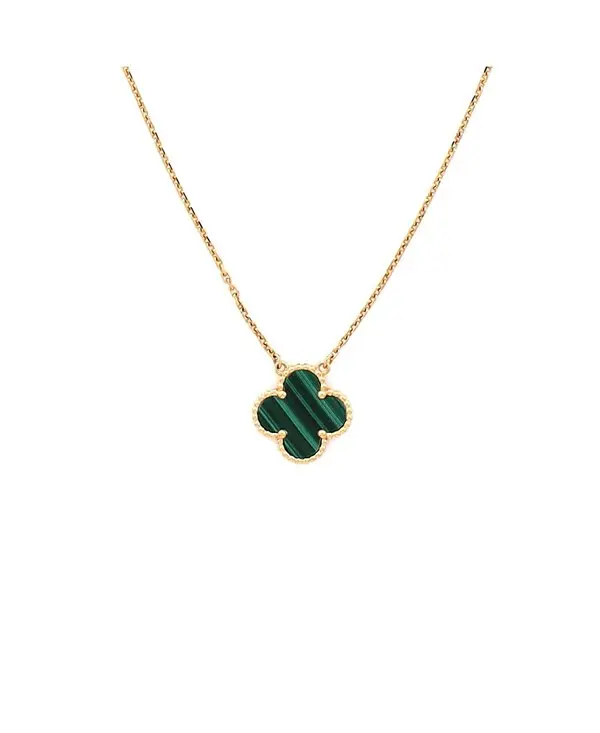 VAN CLEEF & ARPELS Vintage Alhambra Pendant Necklace 18k And Malachite - Gold