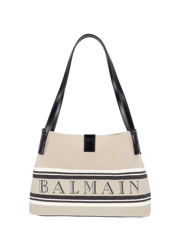 Balmain Release" Cotton Tote Bag - White