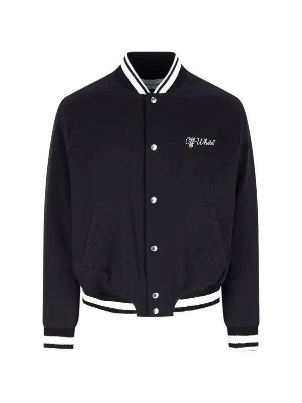 Off-White Varsity Souvenir" Bomber Jacket - Black