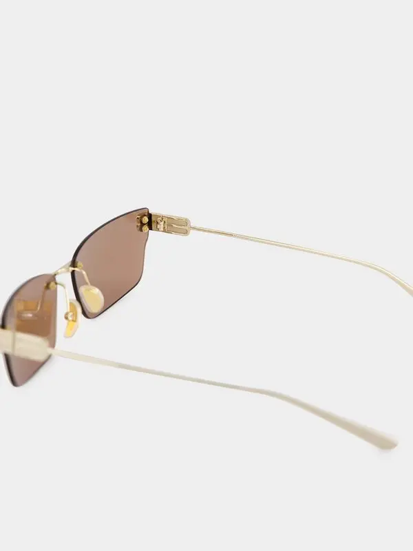 Balenciaga Bronze And Metallic Gossip Cat Sunglasses