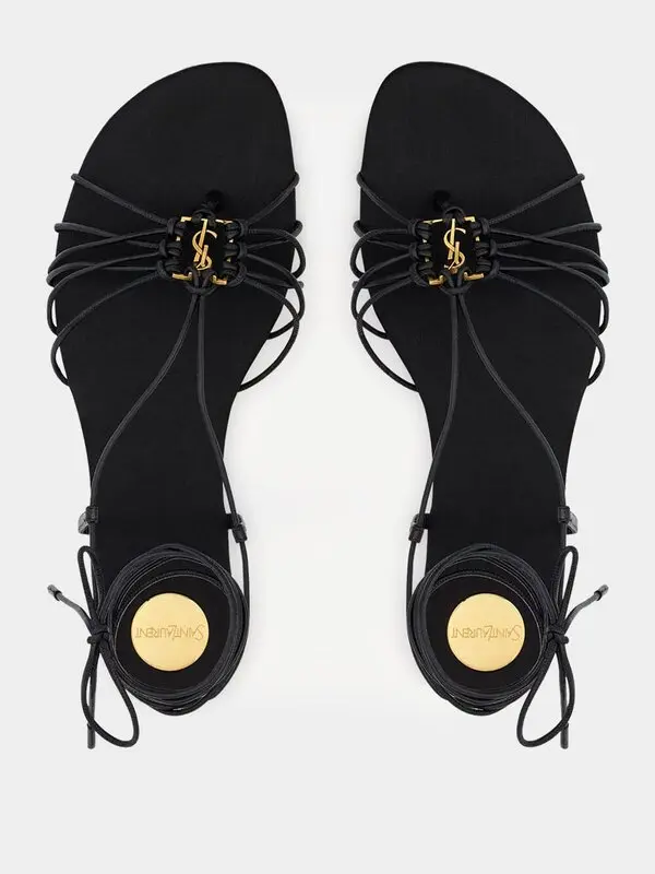 Saint Laurent Babylone Flat Sandals - Black