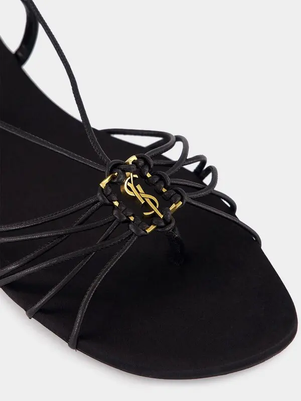 Saint Laurent Babylone Flat Sandals - Black
