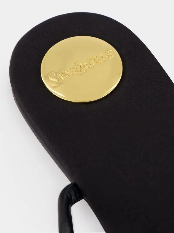 Saint Laurent Babylone Flat Sandals - Black
