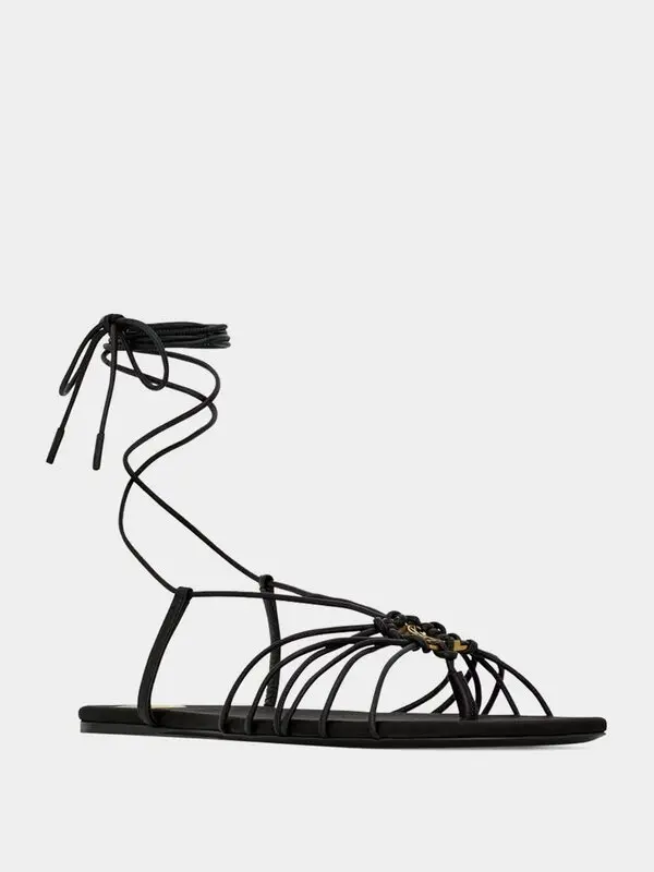 Saint Laurent Babylone Flat Sandals - Black