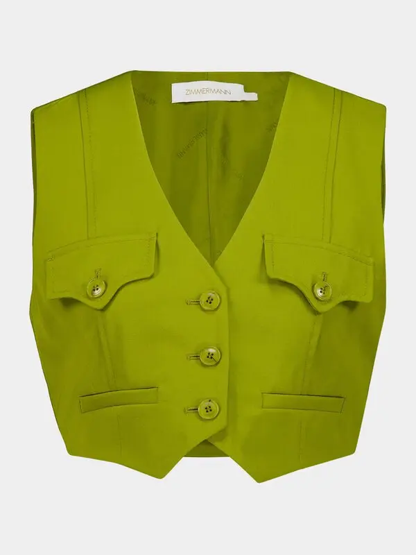 Zimmermann Luna Wool Waistcoat - Green