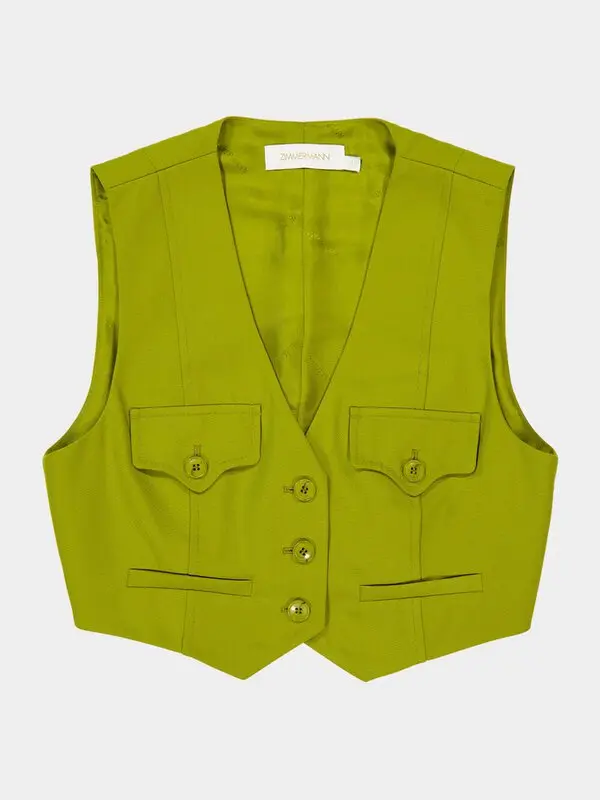 Zimmermann Luna Wool Waistcoat - Green