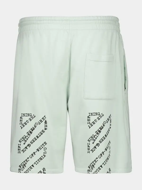 Off-White Big Double Arrow Cotton Shorts - Green